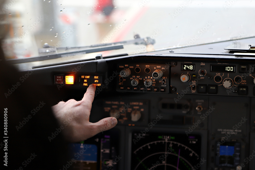 Boeing 737-800 Cockpit light test Stock Photo | Adobe Stock