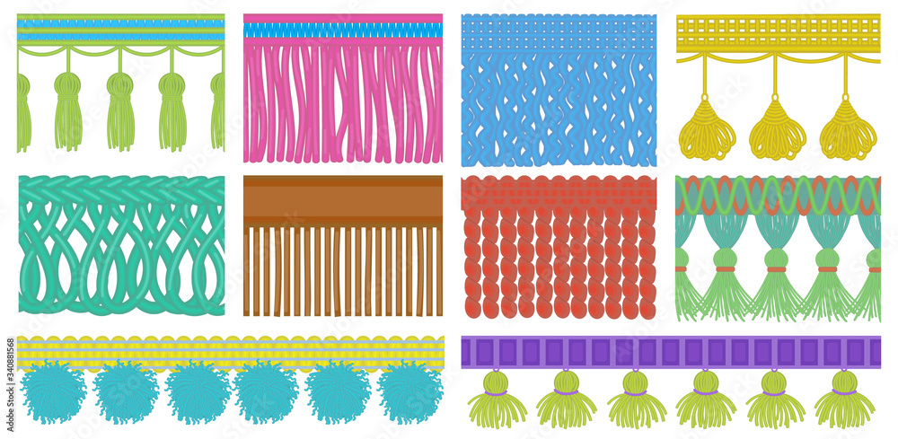 Fringe vector cartoon set icon. Isolated cartoon set icon brush of ...