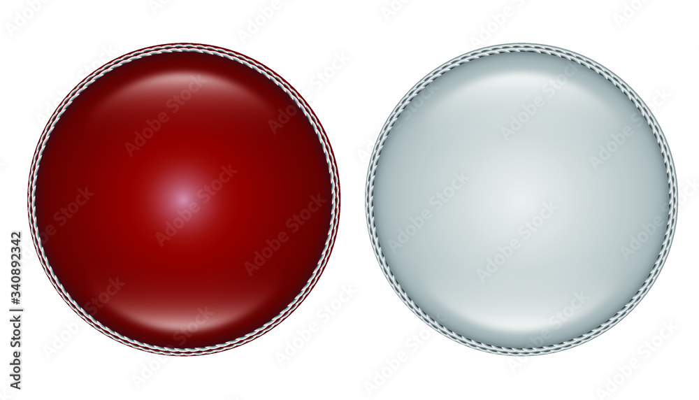 A vector illustration of the side view of red and white cricket ball ...