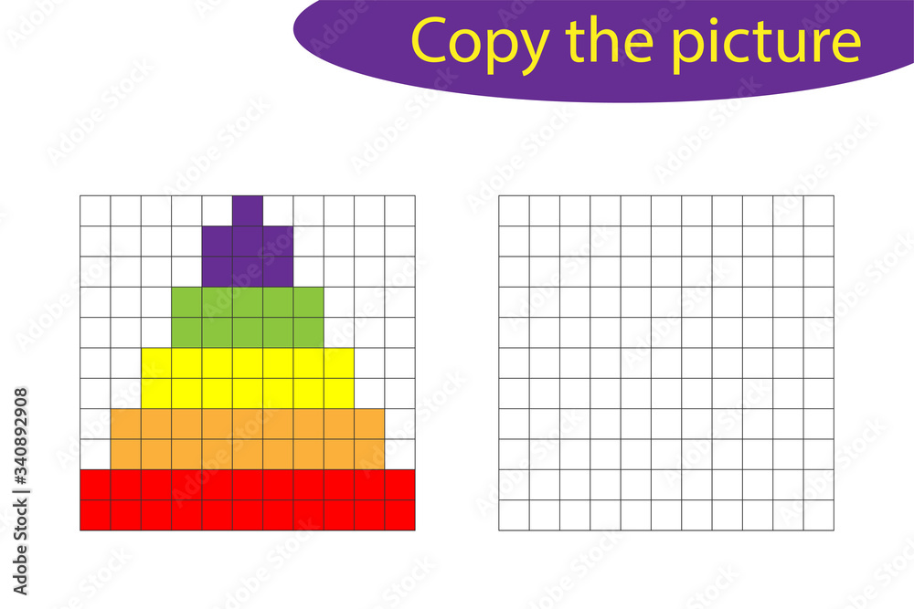 Copy the picture, pixel art, pyramid cartoon, drawing skills training ...