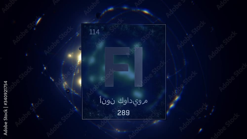 Flerovium as Element 114 of the Periodic Table. Seamlessly looping 3D ...