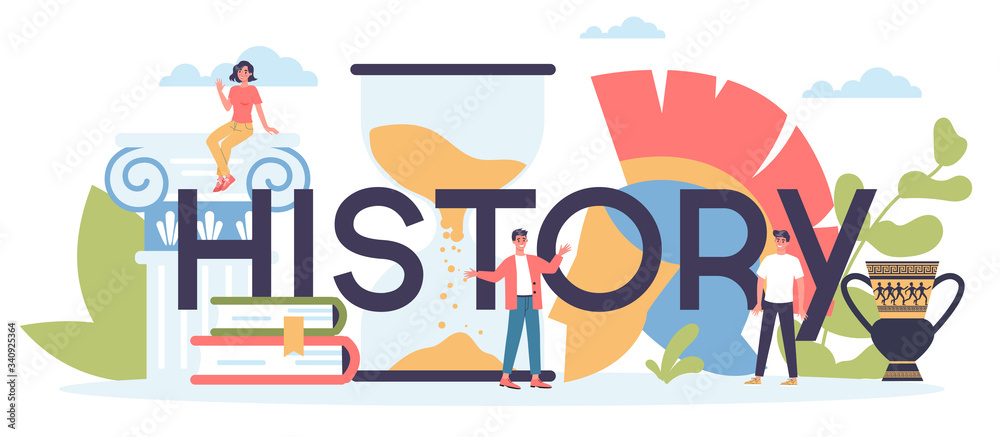 History typographic header concept. History school subject. Stock ...