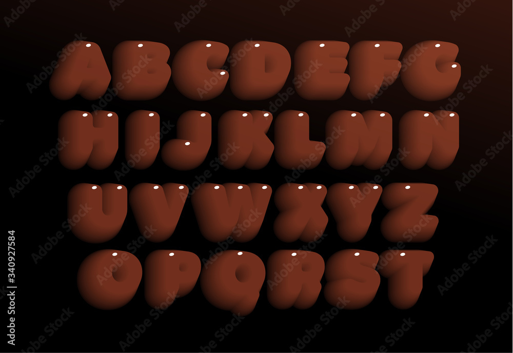 3D Chocolate Letters Set Brown Heavy Bold Style Alphabet Sweet Candy 3d-chocolate-letters-set-brown-heavy-bold-style-alphabet-sweet-candy