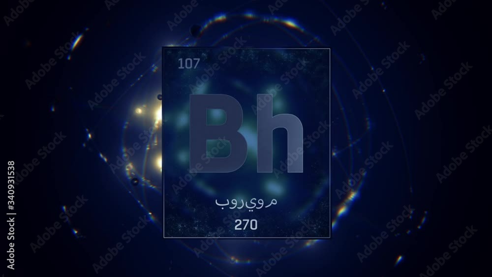 Bohrium as Element 107 of the Periodic Table. Seamlessly looping 3D ...