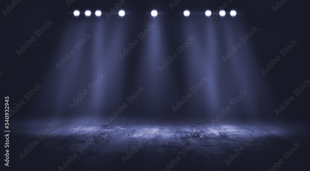 Dark stage with spotlight background. Stock Photo | Adobe Stock