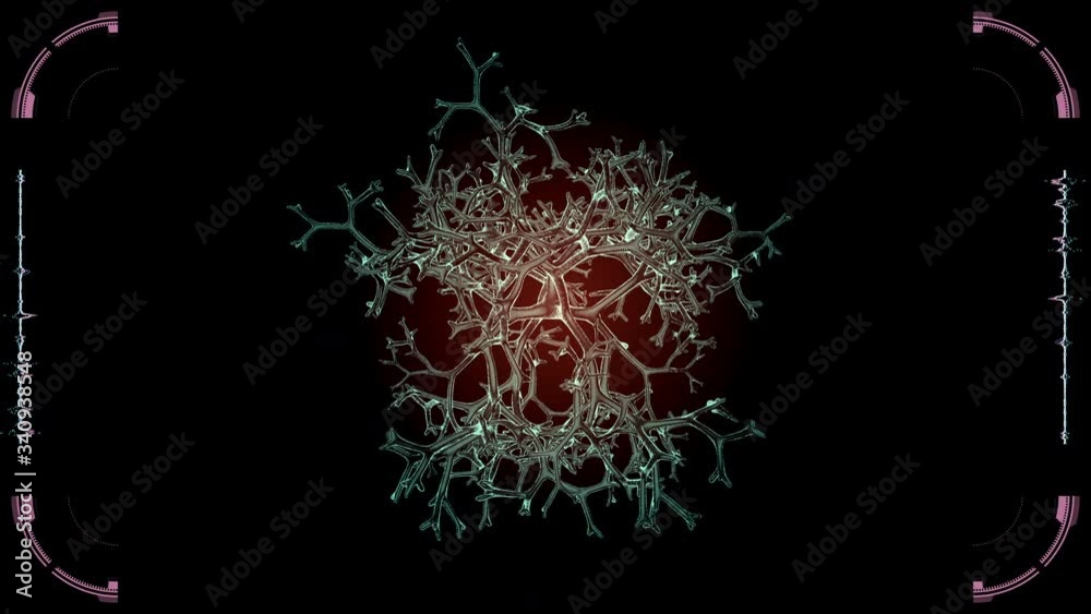 Abstract organic cell electron microscope scan on Holographic screen ...