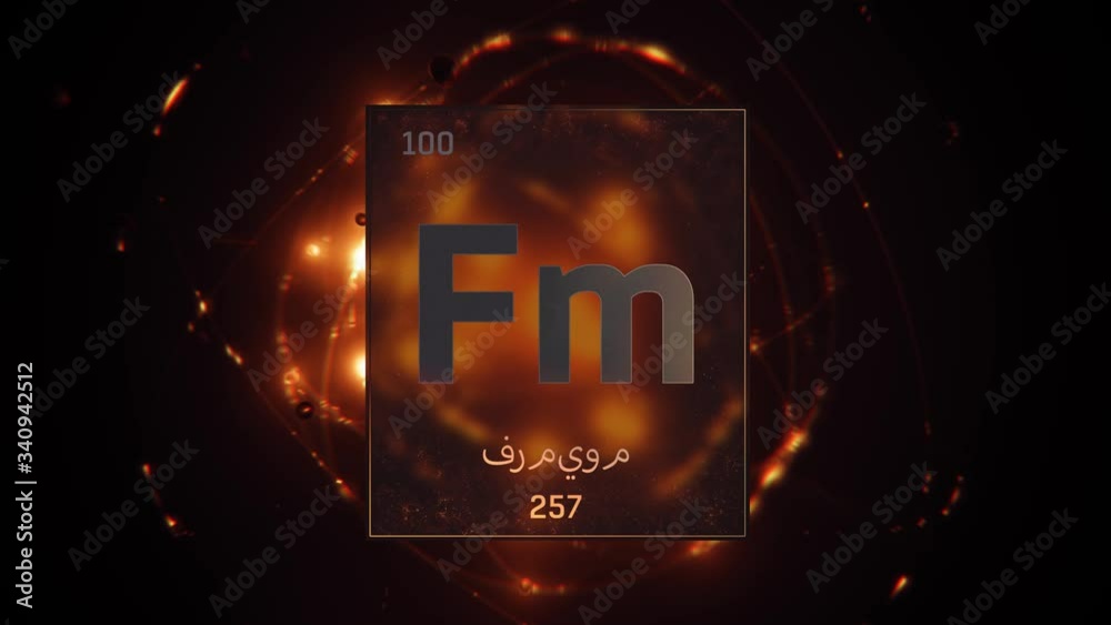 Fermium as Element 100 of the Periodic Table. Seamlessly looping 3D ...