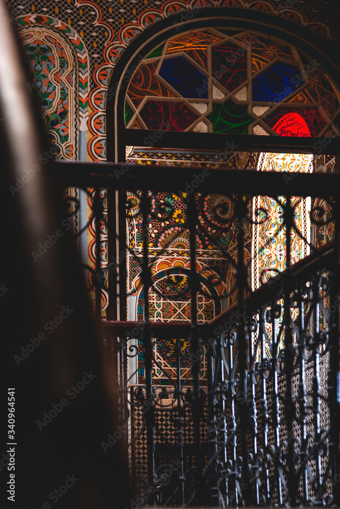Typical building and details of Arab architecture. Doors, windows ...
