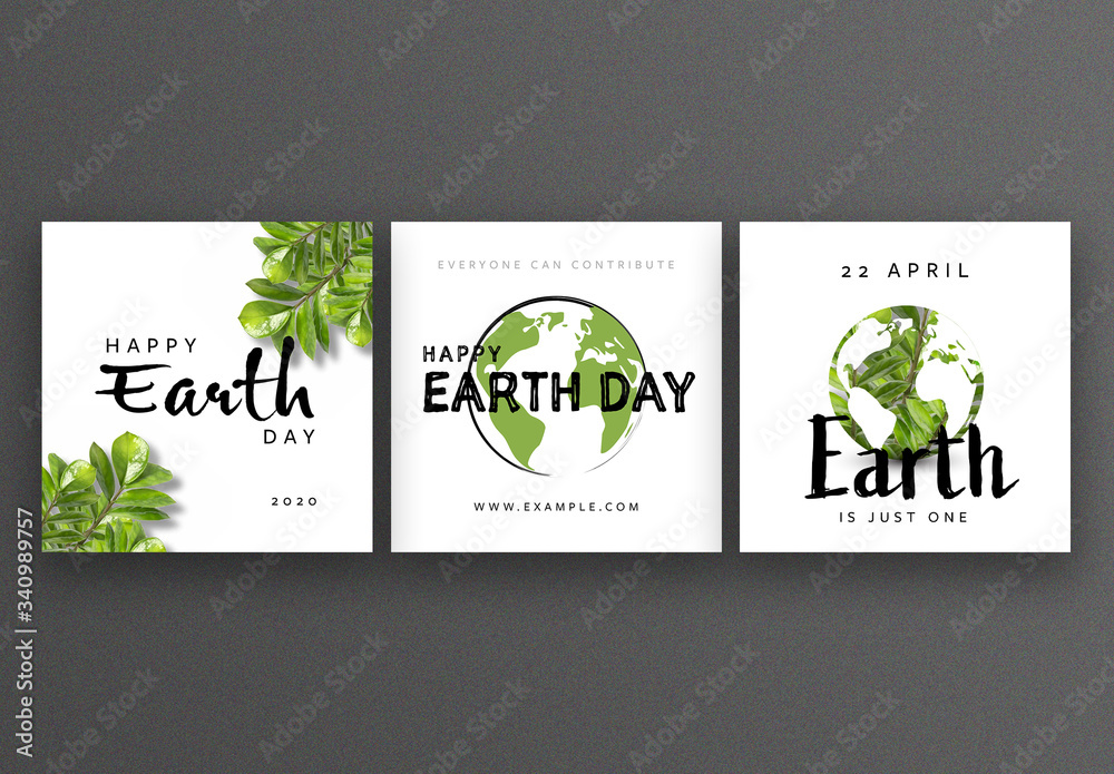 Earth Day Social Media Post Layout Stock Template | Adobe Stock