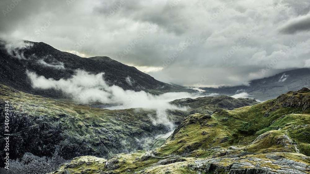 Snowdonia, Wales UK- Cloud inversion in beautiful Snowdonia mountain ...
