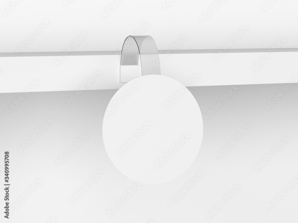 Blank wobbler tag on a market shelf mockup Stock Illustration | Adobe Stock