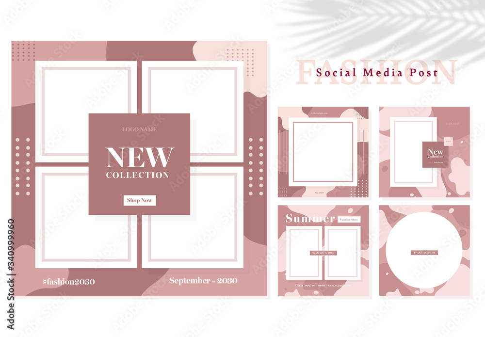Square Social Media Post Layout for Fashion with Red Rose Accent Stock ...