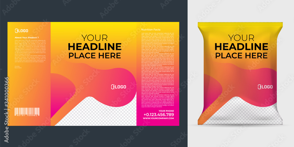 Realistic vector design Potato chips packaging template. Stock Vector ...