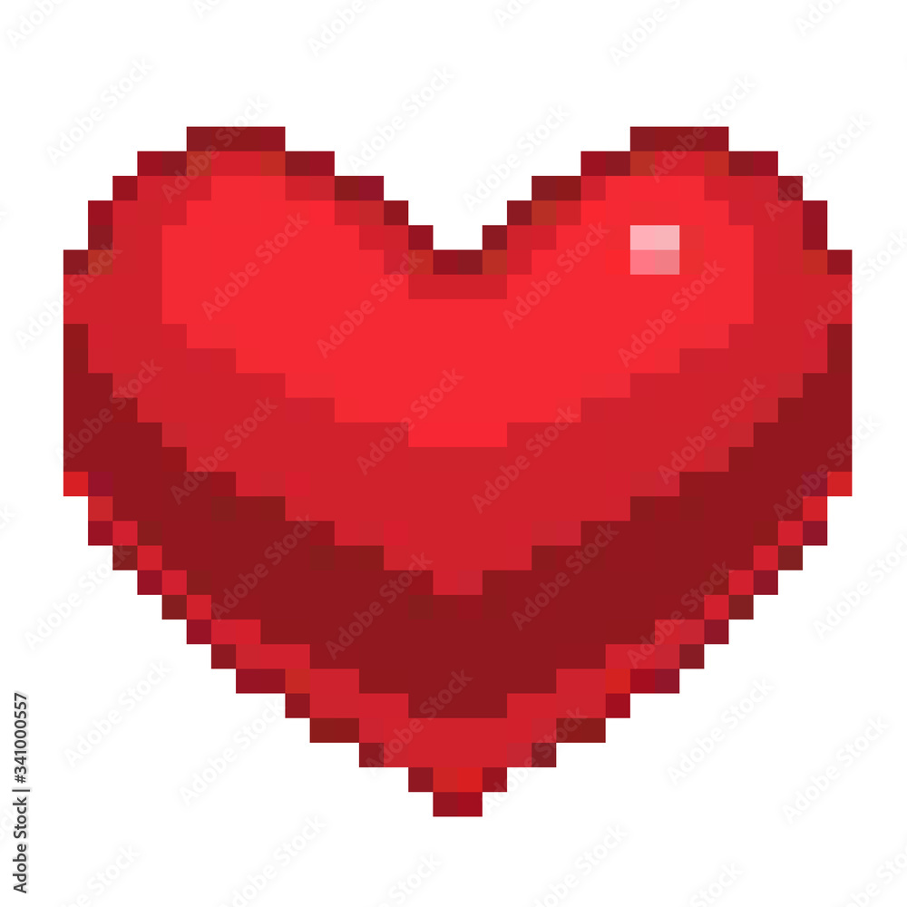 pixel art heart icon, vector illustration Stock Vector | Adobe Stock