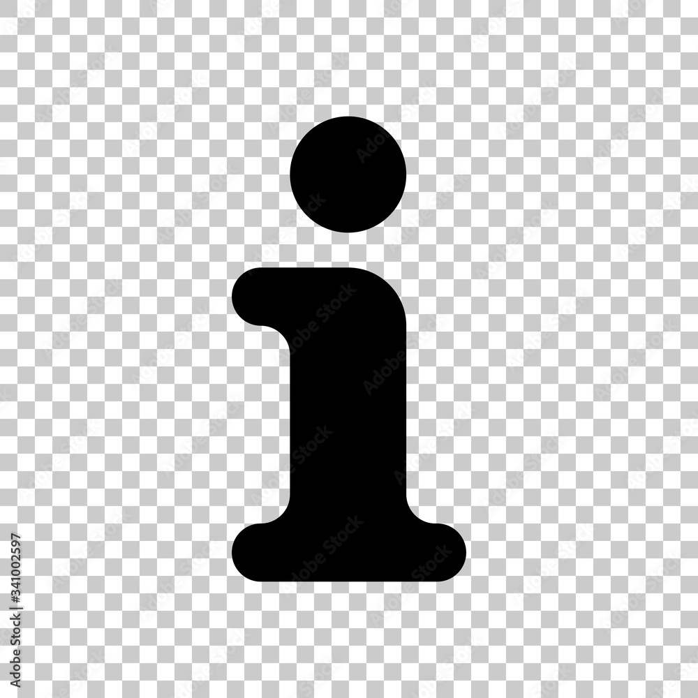 Information symbol, inform desk, i letter. Black symbol on transparent ...