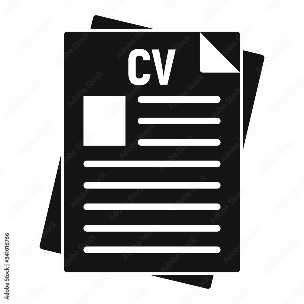 Cv papers icon. Simple illustration of cv papers vector icon for web ...