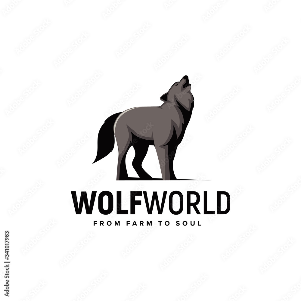 wolf world animal logo inspiration Stock Vector | Adobe Stock