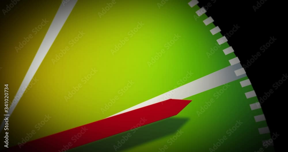 Following Pointer of Colorful speed meter with five different color ...