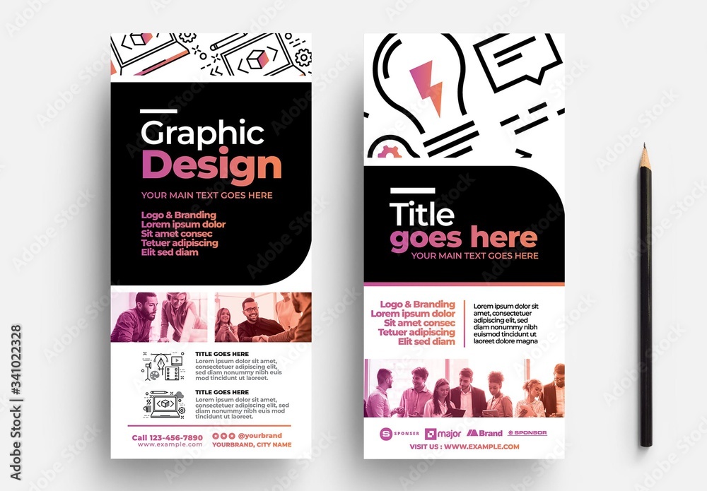 Graphic Design Rack Card Flyer Layout Stock Template | Adobe Stock