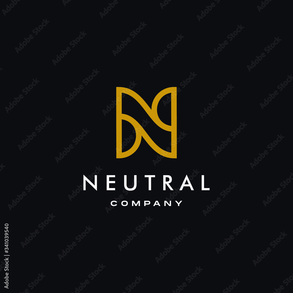 N logotype icon elegance logo element symbol in trendy line outline ...