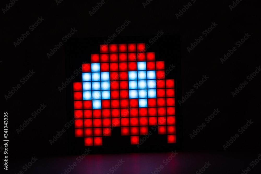 Pacman Ghost Pixel Art Template