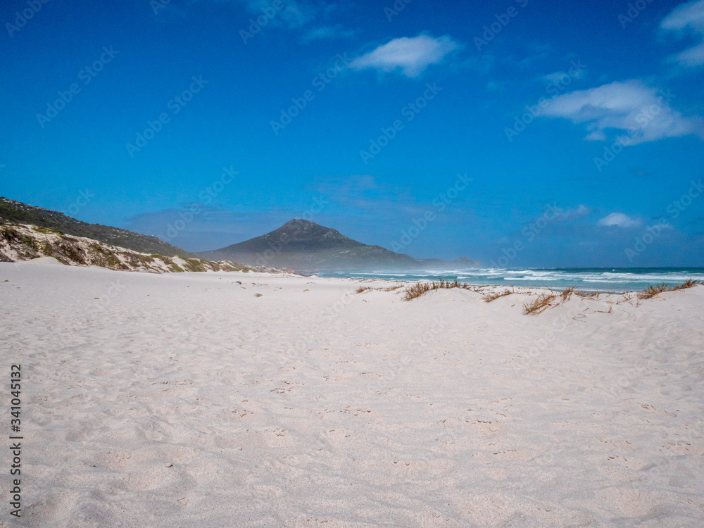 South African beach life landscape with white sand and awesome ...