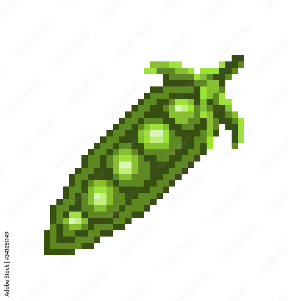Vetor de Pixel art pea icon, 32X32 vector illustration do Stock | Adobe ...