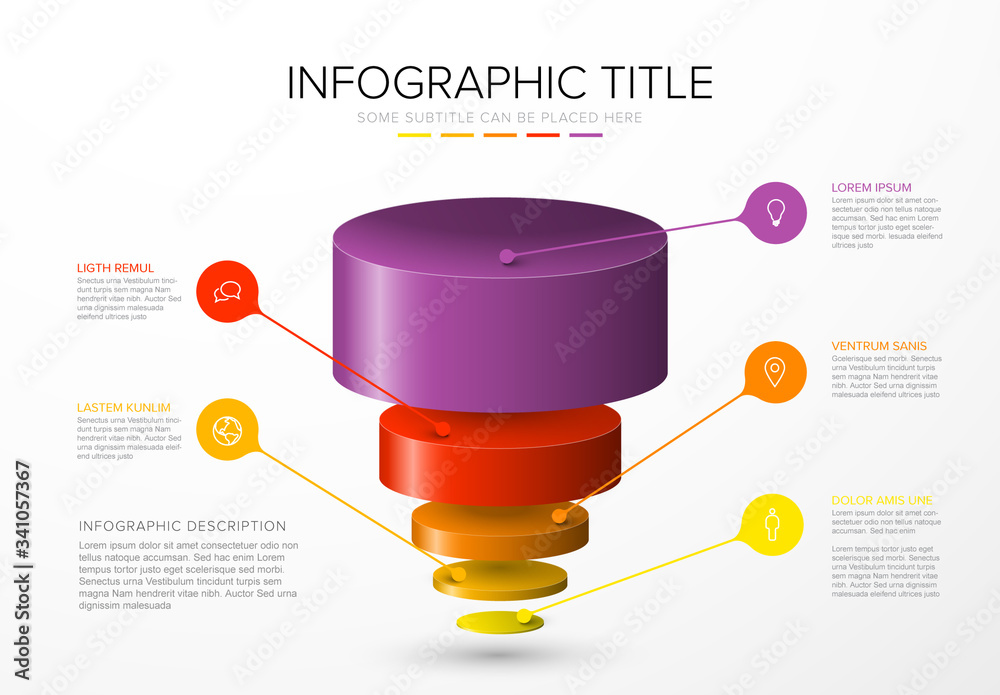 Layers Funnel Infographic Layout Stock Template | Adobe Stock