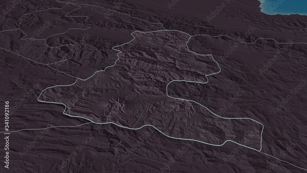 Chimbu, province with its capital, zoomed and extruded on the ...