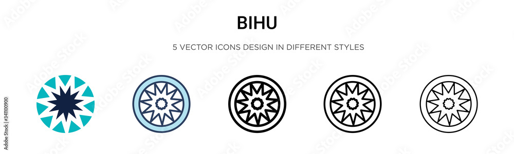 Bihu icon in filled, thin line, outline and stroke style. Vector ...