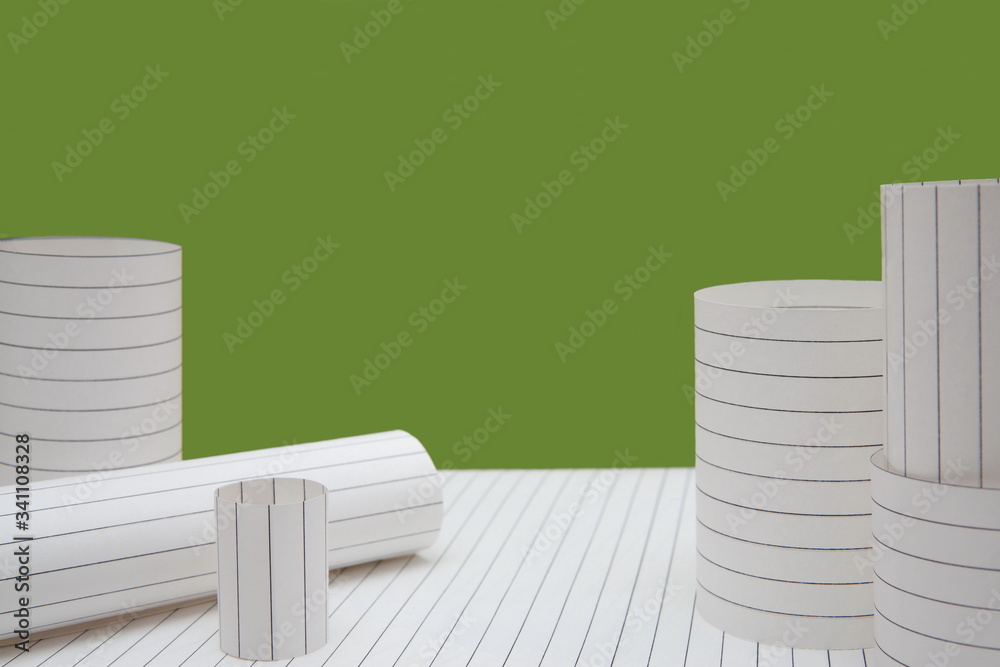 Lined Paper, Showing Cylinder Shapes of the Parallel Panelled Parchment ...