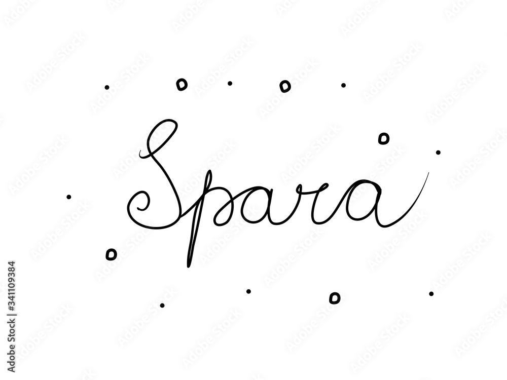 Spara phrase handwritten with a calligraphy brush. Save in swedish ...