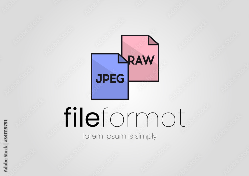 Logo free converter. Logo with paper and image format lettering. Logo ...