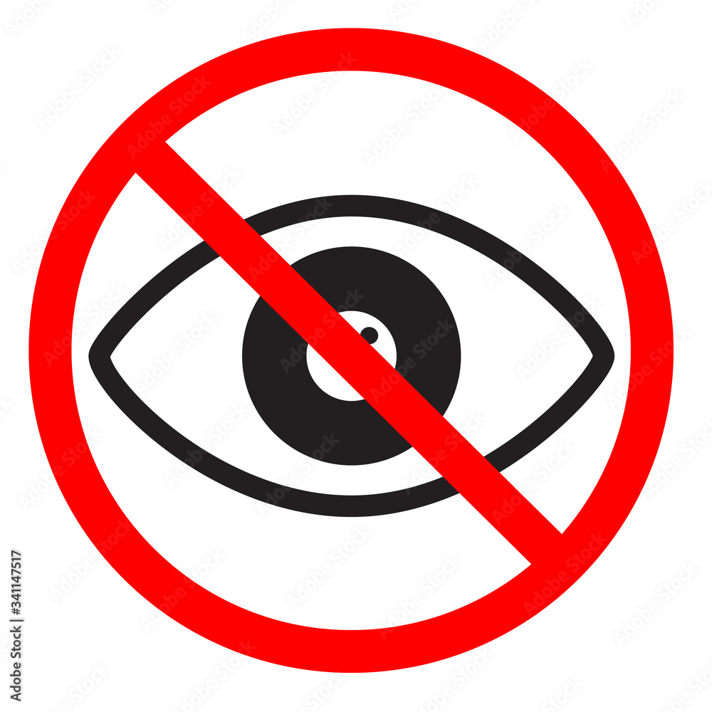 sensitive content icon on white background. flat style. hide view icon ...