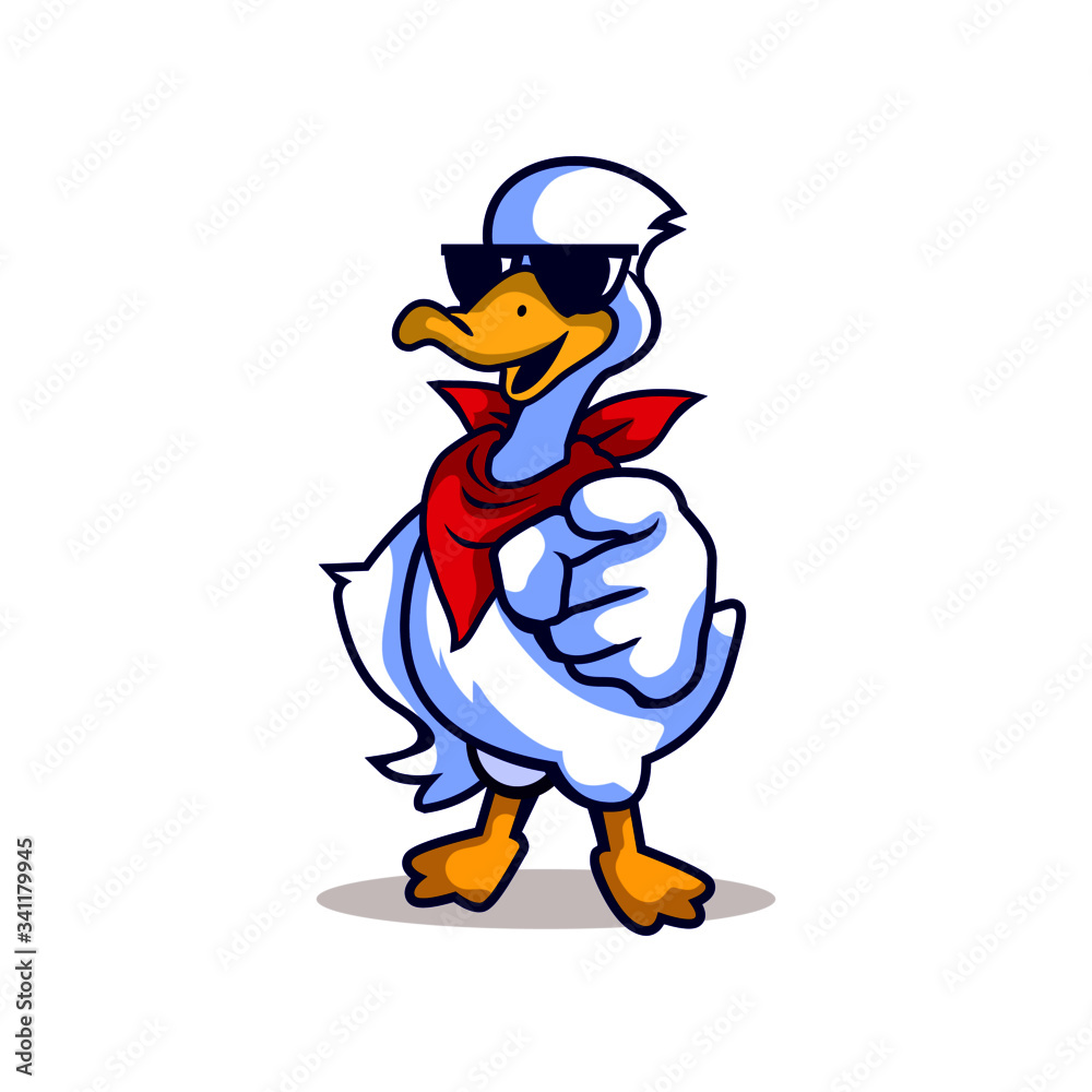 Cool goose with sunglasses mascot character ai file Stock Vector ...