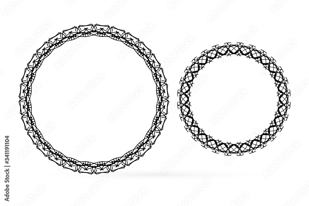 Outline frame set isolated on white. Coloring border. Vector energy ...