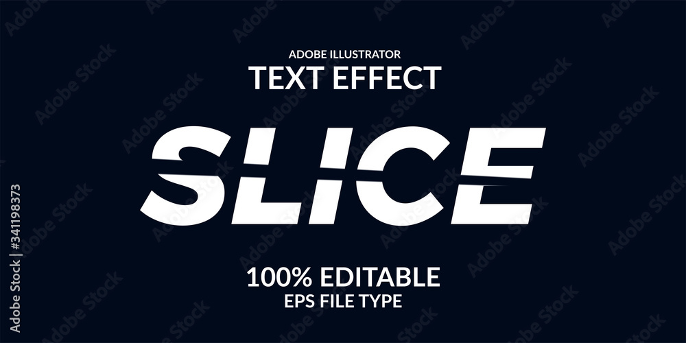 split cut slice editable font text effect adobe illustrator Stock ...