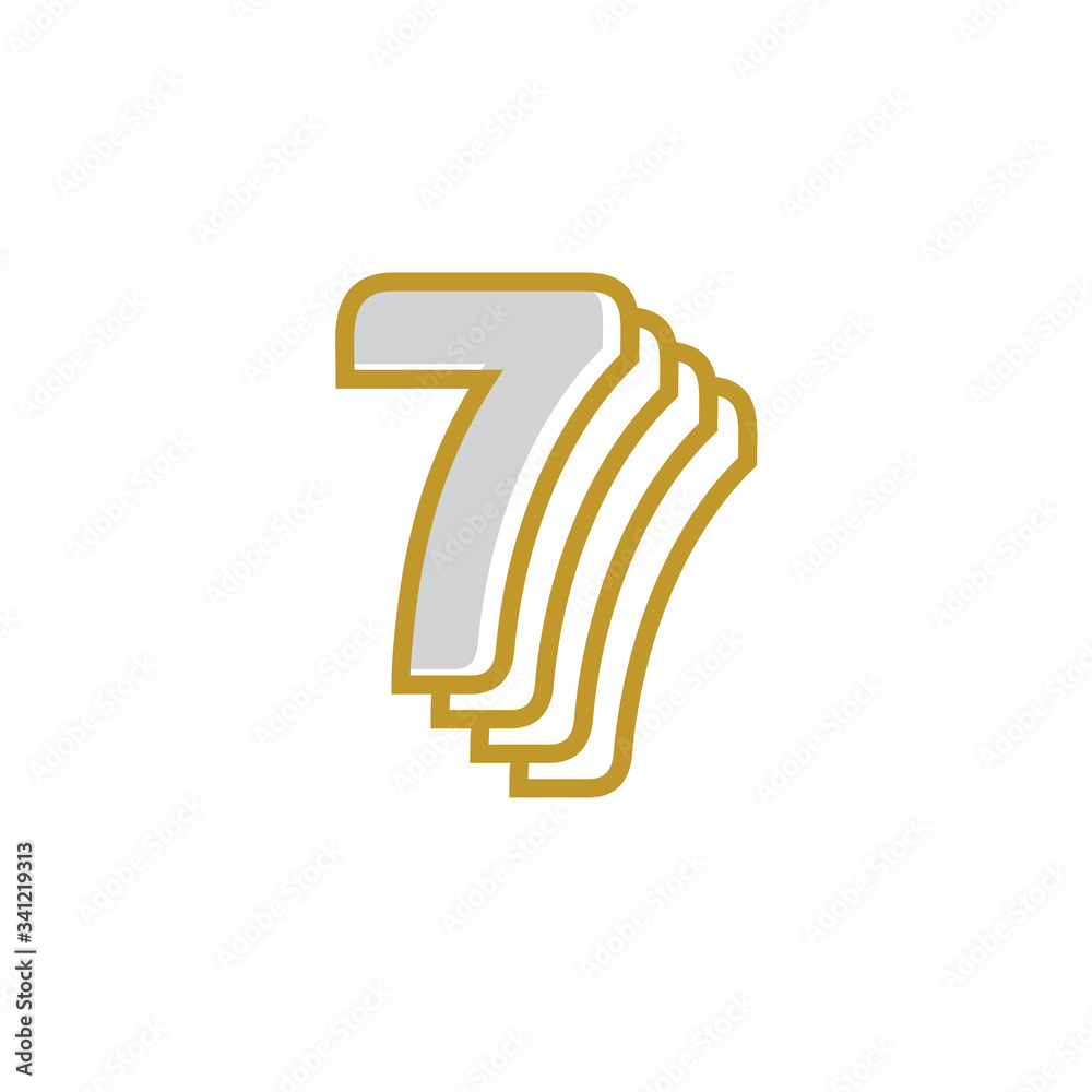 Number Seven Logo vector illustration Stock Vector | Adobe Stock