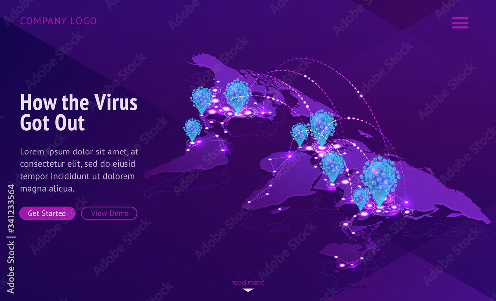 How virus got out banner. Contagious disease spread. Vector ...