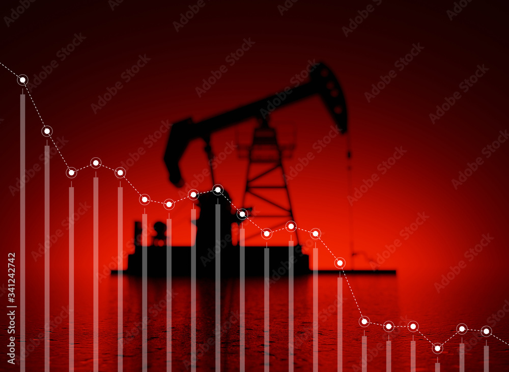 Oil Prices Collapse And Goes To Zero Conceptual Red Background Image