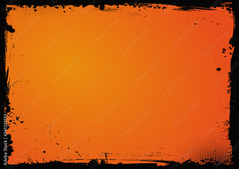 Orange And Black Grunge Background
