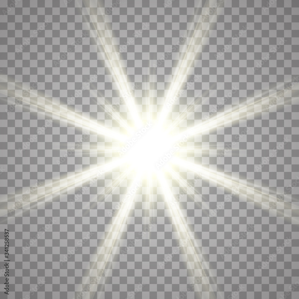 Light effects on a transparent background. Shine gradient glitter ...