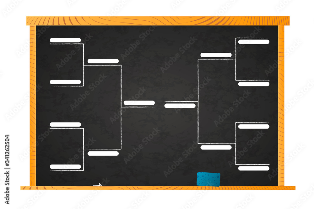 Sport tournament bracket template for 8 teams on school blackboard in ...