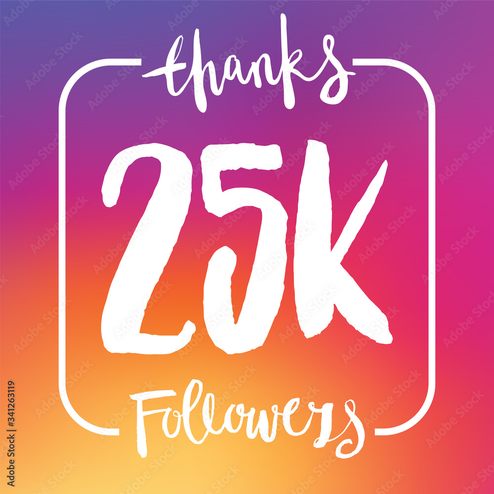 Thanks 25K followers. Social media subscriber banner Stock Vector ...