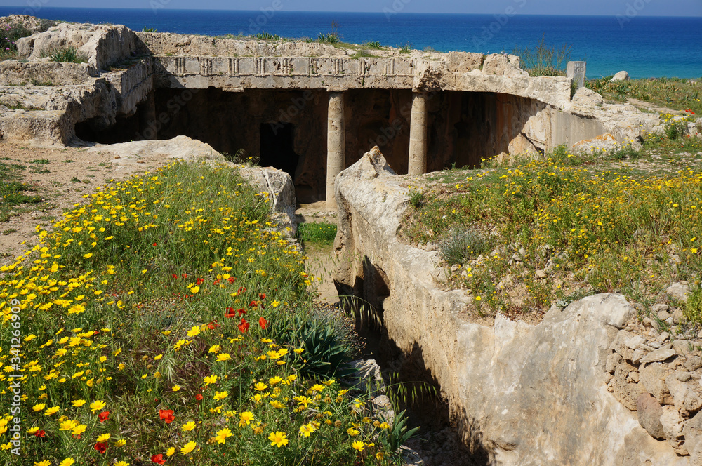 Narrow stairway (dromos) leads to tomb number 7, burial chamber at the ...