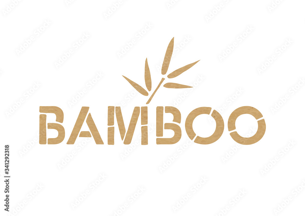 Bamboo Font Icon. Bamboo Text Design. English Vector Logo. Stock Vector ...