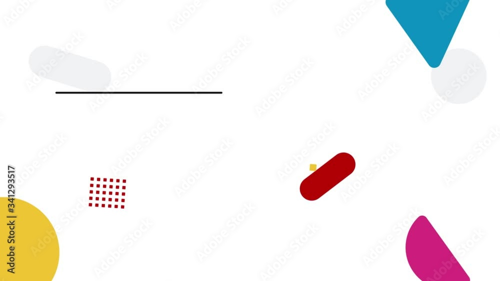 Minimal design 4K animation background. Simple retro geometric shapes ...