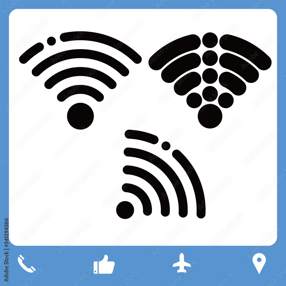 Wifi Symbol Icons. Professional, Pixel-aligned, Pixel Perfect, Editable ...