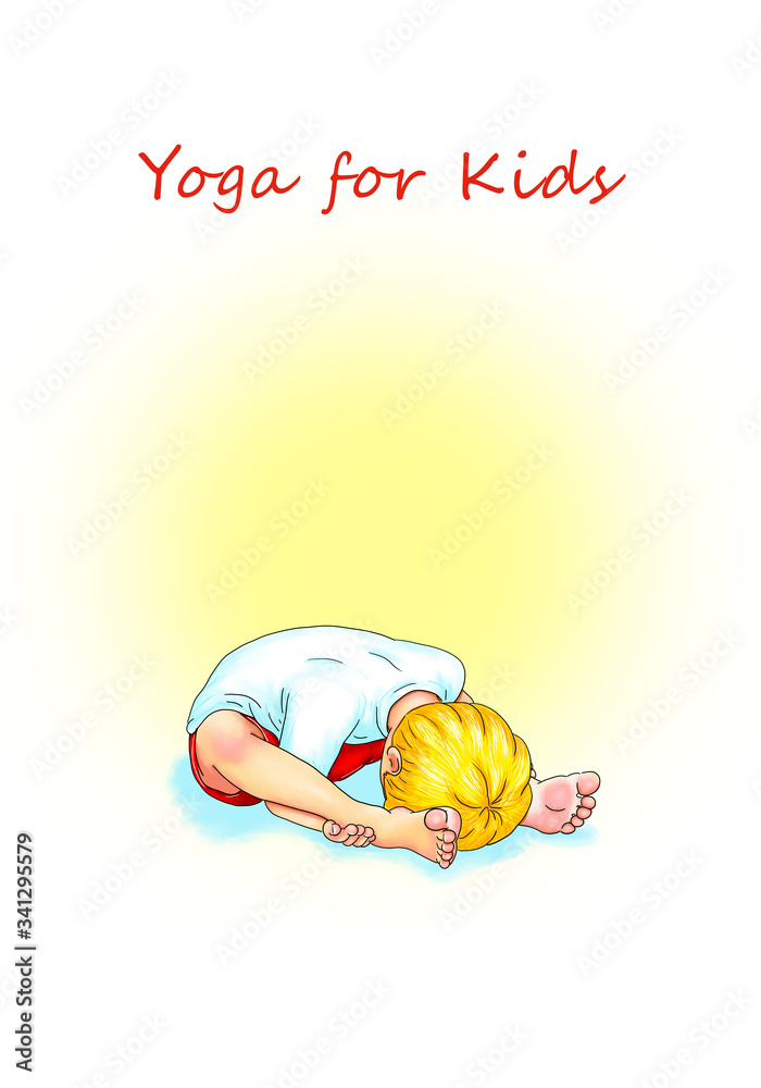 Kids Yoga - Joga für Kinder, Asana Muschel, horizontal Banner Design ...