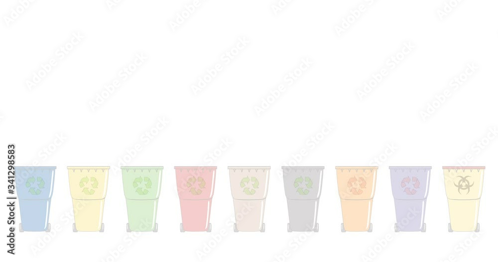 Vidéo Stock Animation of sorted garbage falling into a recycle trash ...